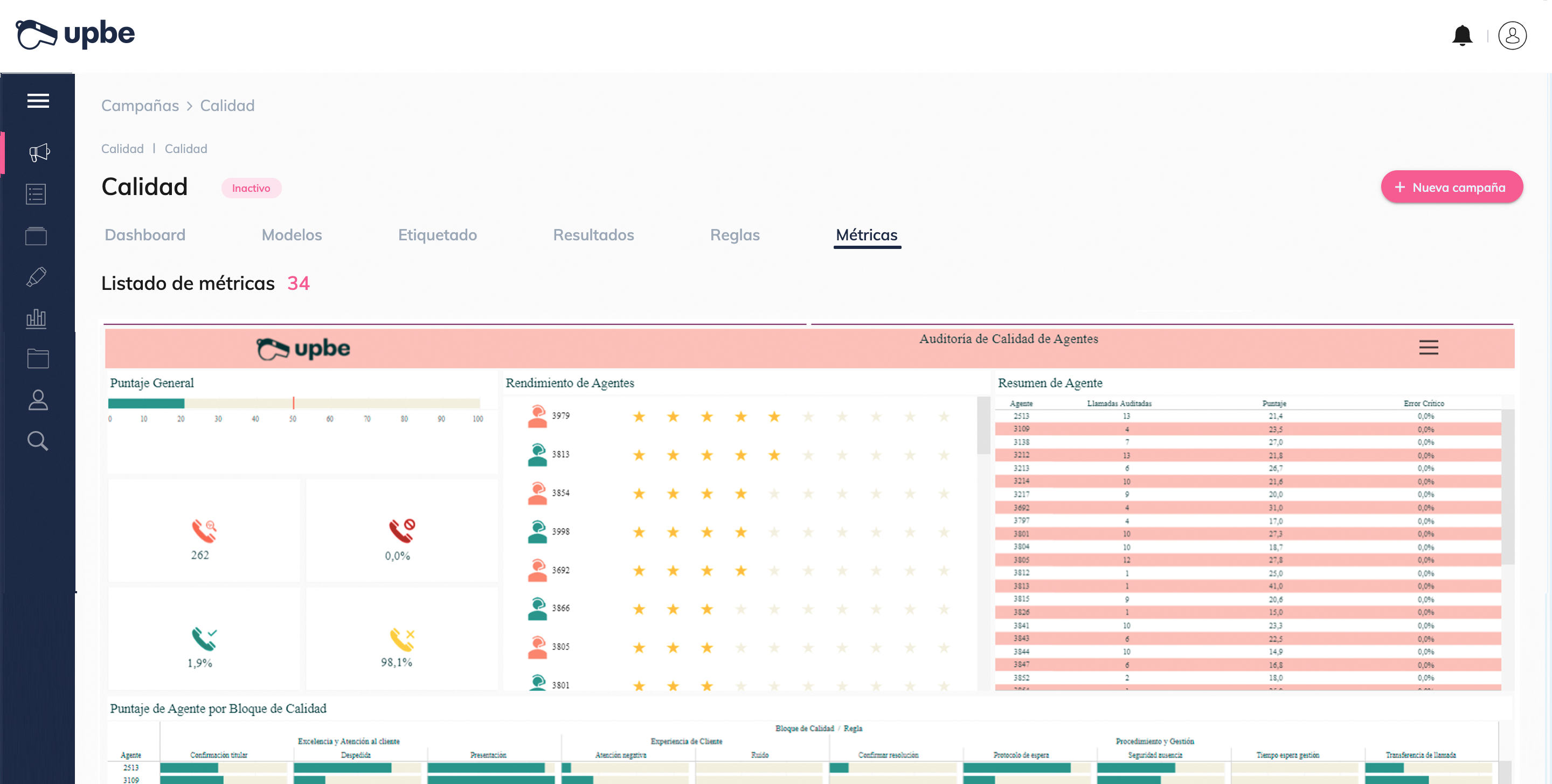 Analiza la calidad de las llamadas en el call center con Upbe Score